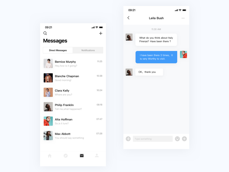About message by Allurelens on Dribbble