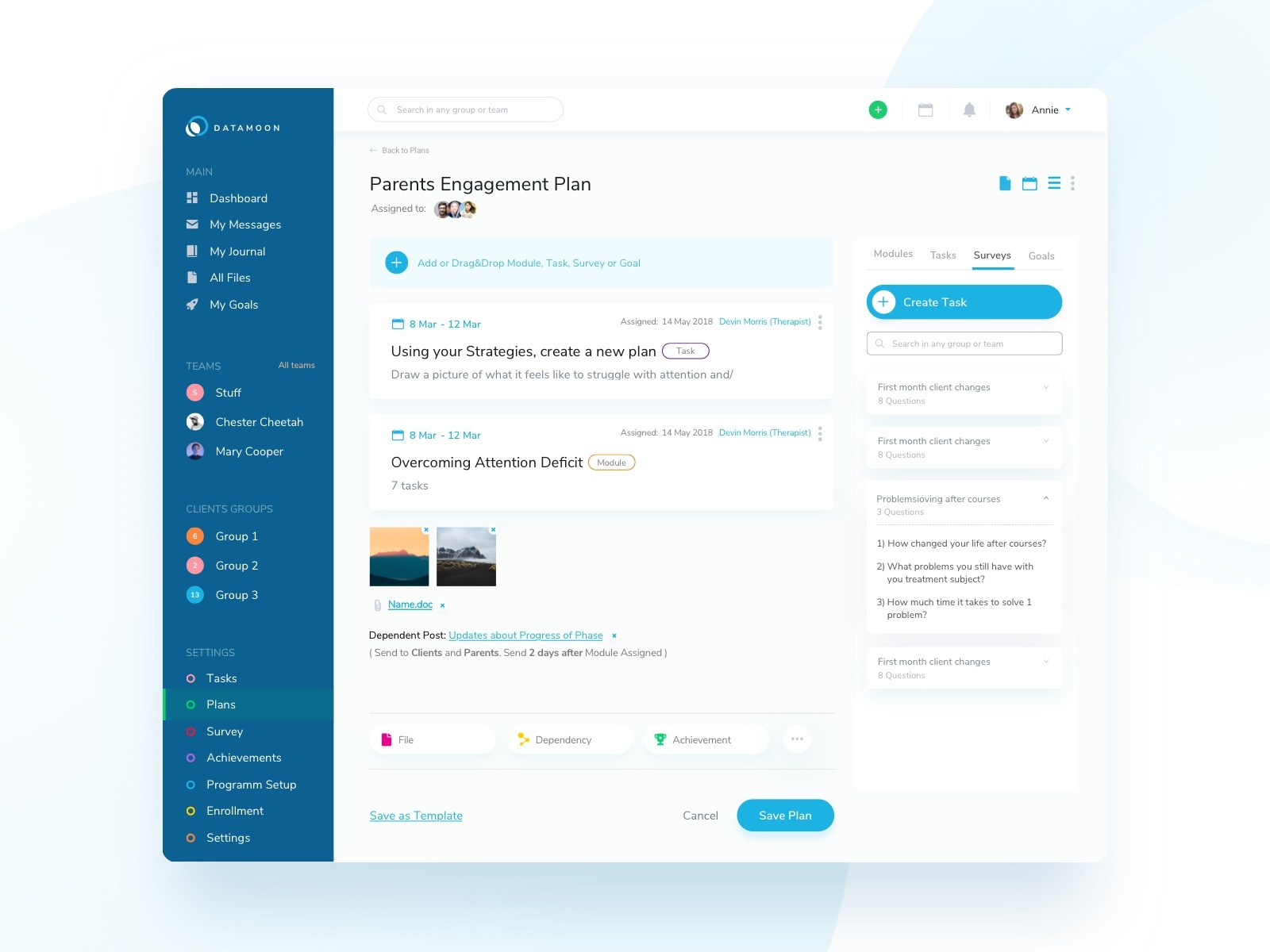 Treatment application by Anna Podrez for Noomo Agency on Dribbble