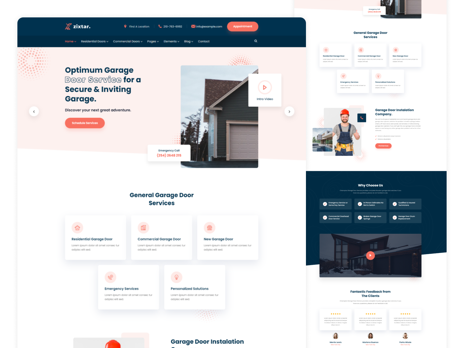 Zixtar – Garage Door Services HTML Template by Md Azizur Rahman for ...