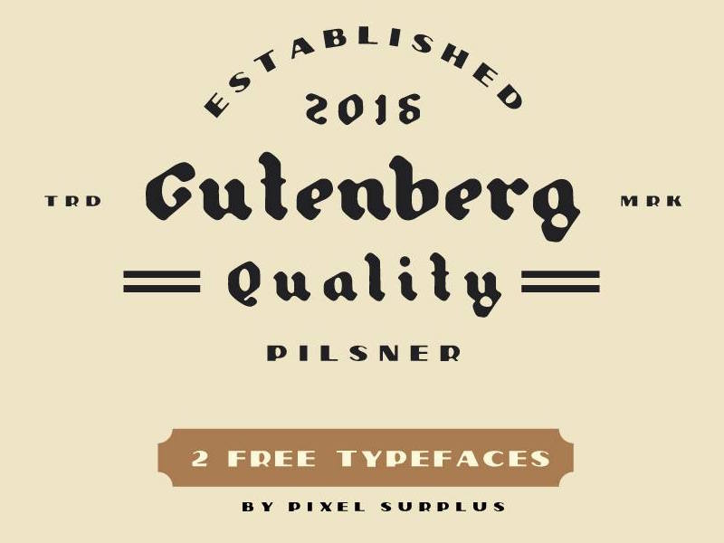 Pilsner & Gutenberg - Free Font Pairing by Pixel Surplus on Dribbble