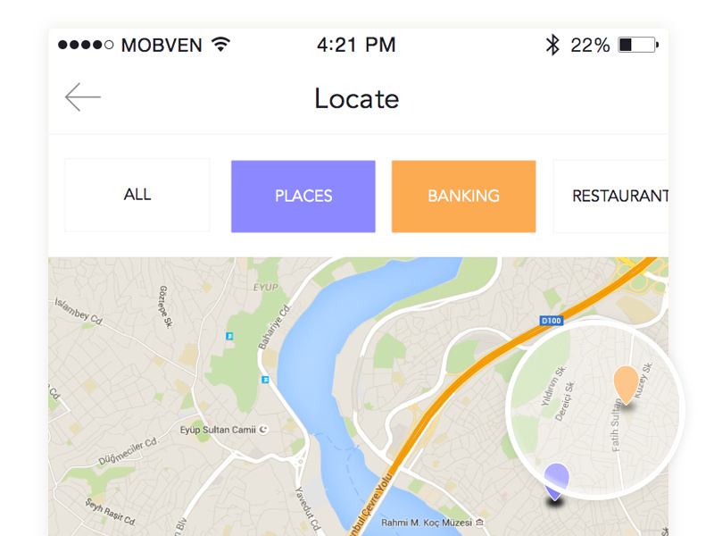Map Filter by Orcun KILIC on Dribbble