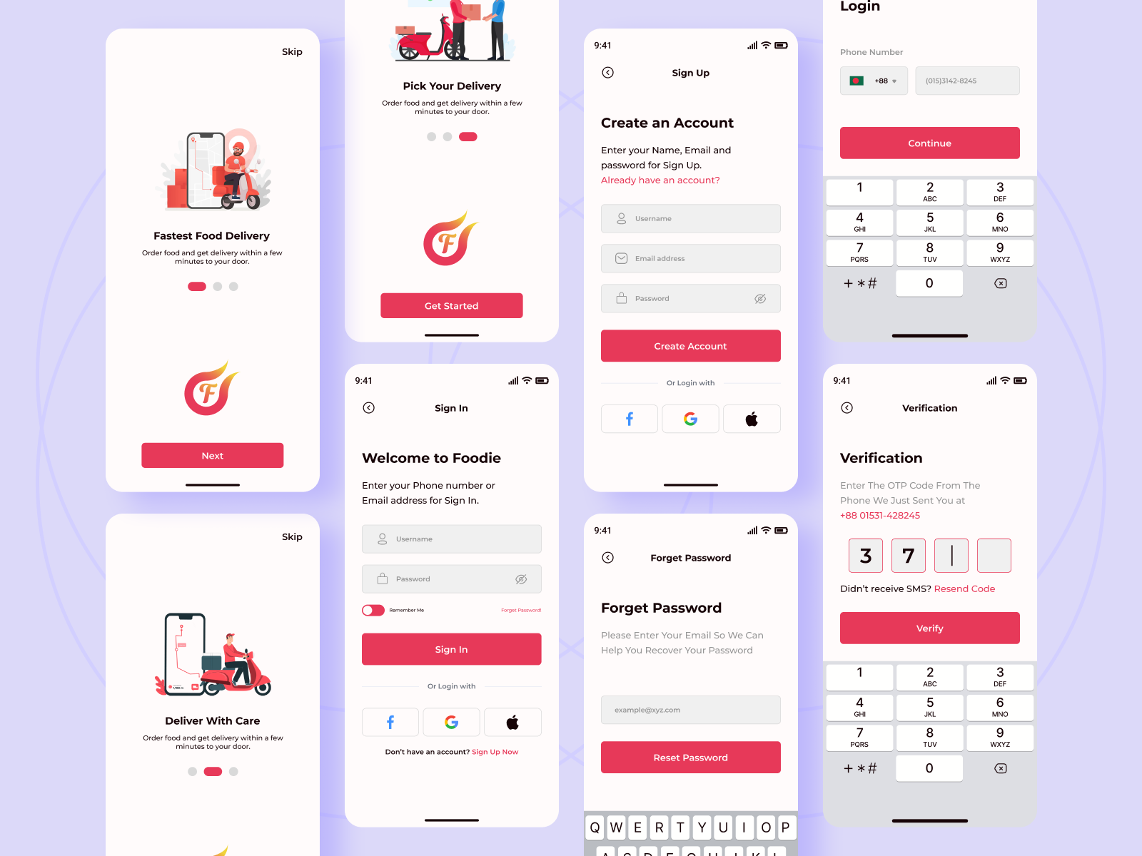 Food Delivery App Login Pages by Mahmudul Hasan on Dribbble