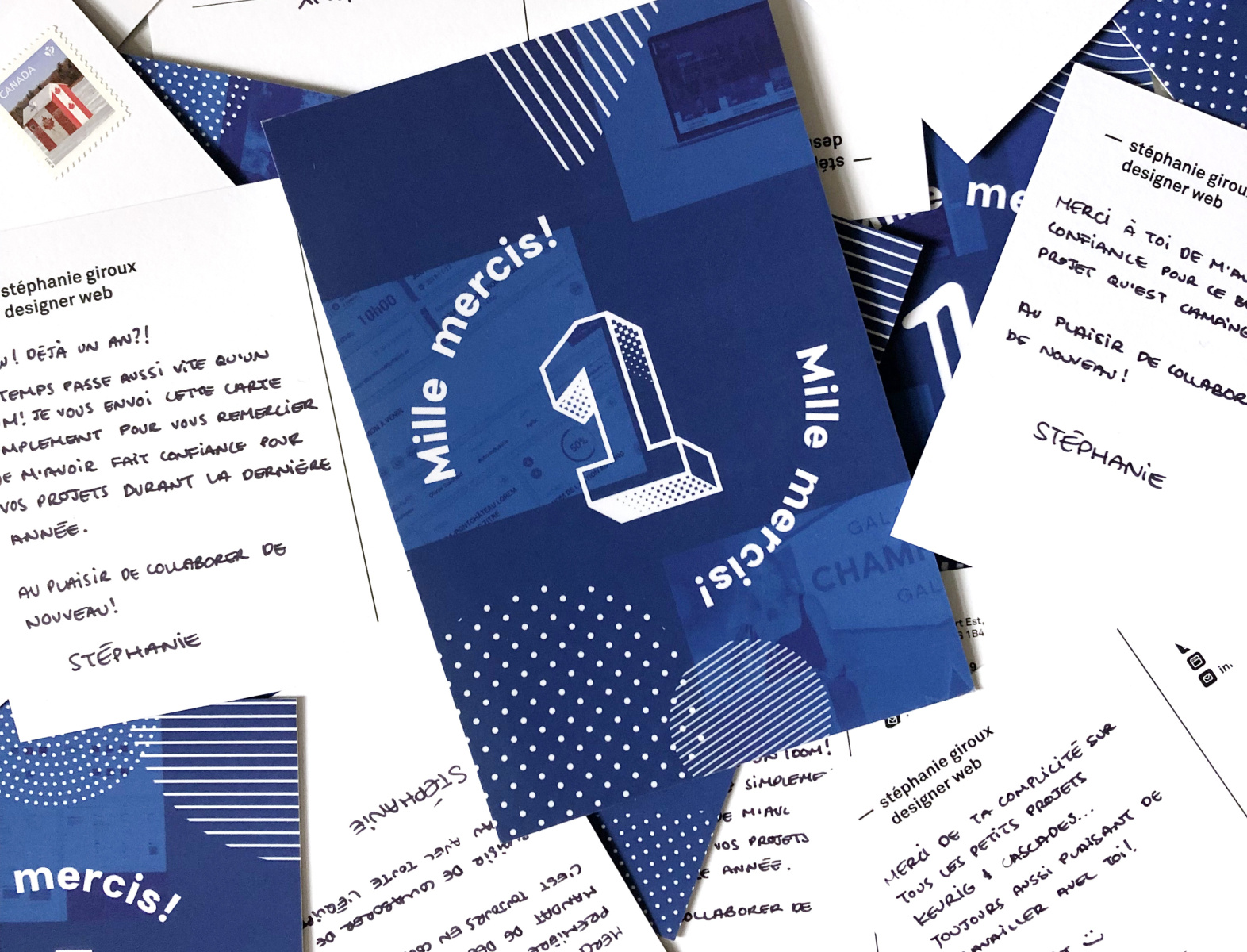 Self promotion postcards by Stéphanie Giroux on Dribbble