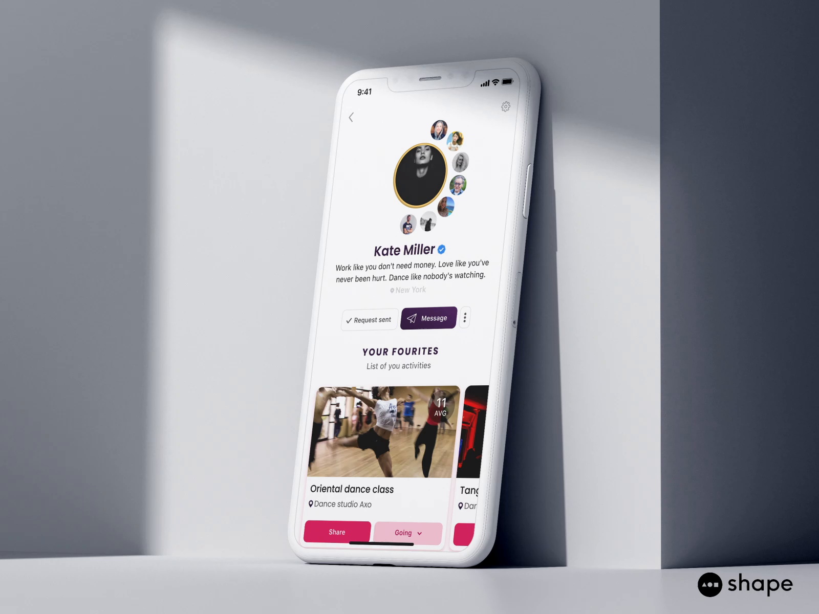 Profile screen in a dance app by Marko Balažic on Dribbble