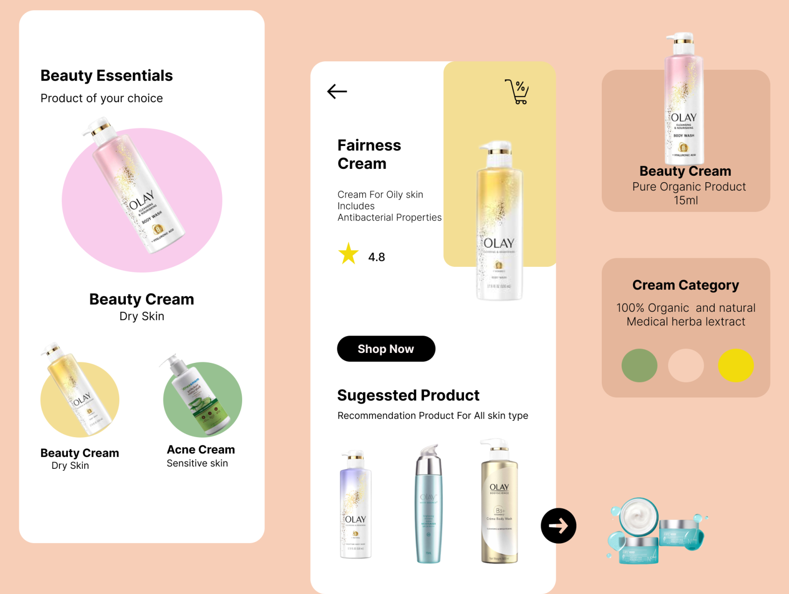 Dribbble - Beauty Screen.png by Chidimma Gabriel