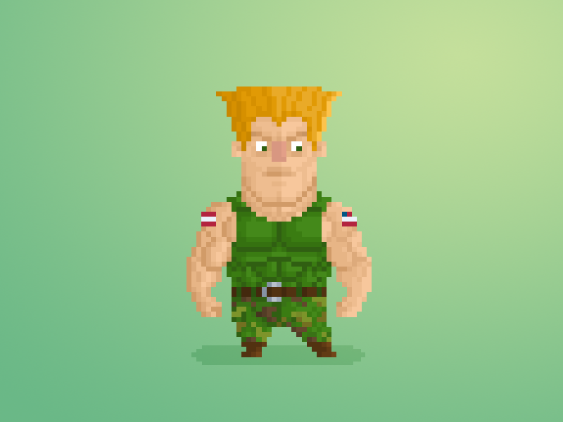 Pixel Little Guys & Gals 67: Guile by Anthony Mendes on Dribbble