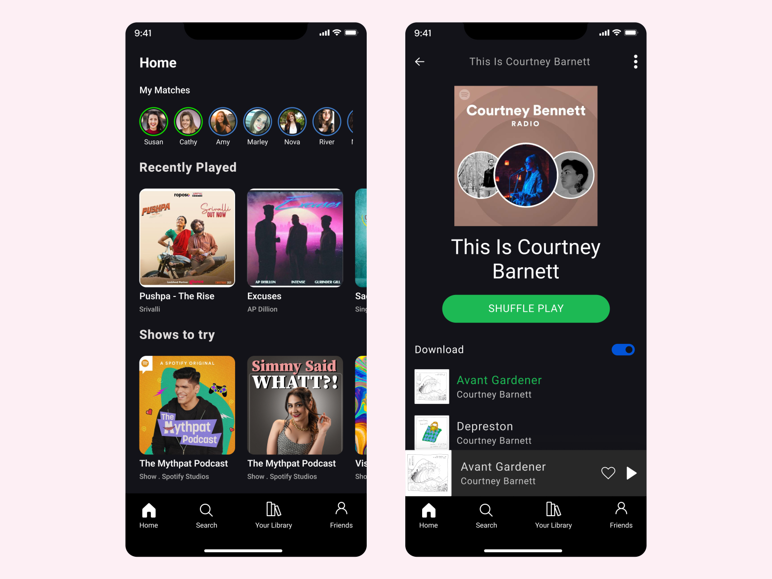 Spotify with Friends by Anurag Shrivastava on Dribbble