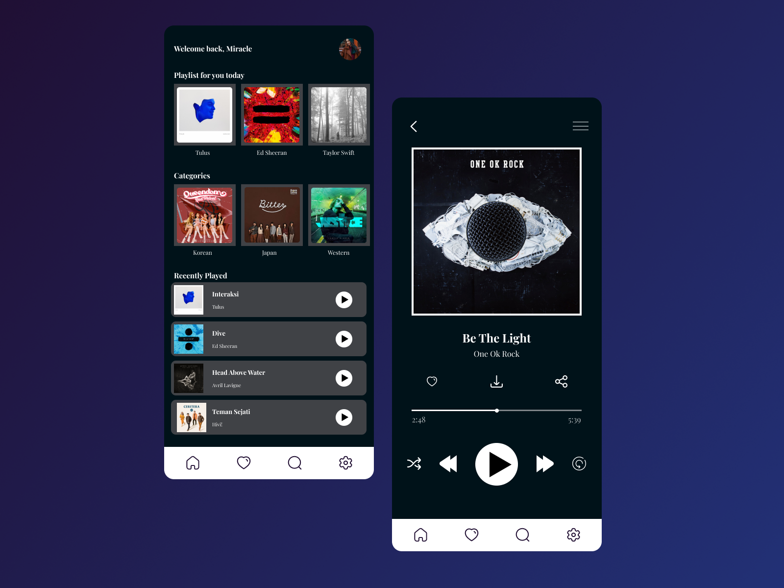 Music Player Design by Kaeru on Dribbble