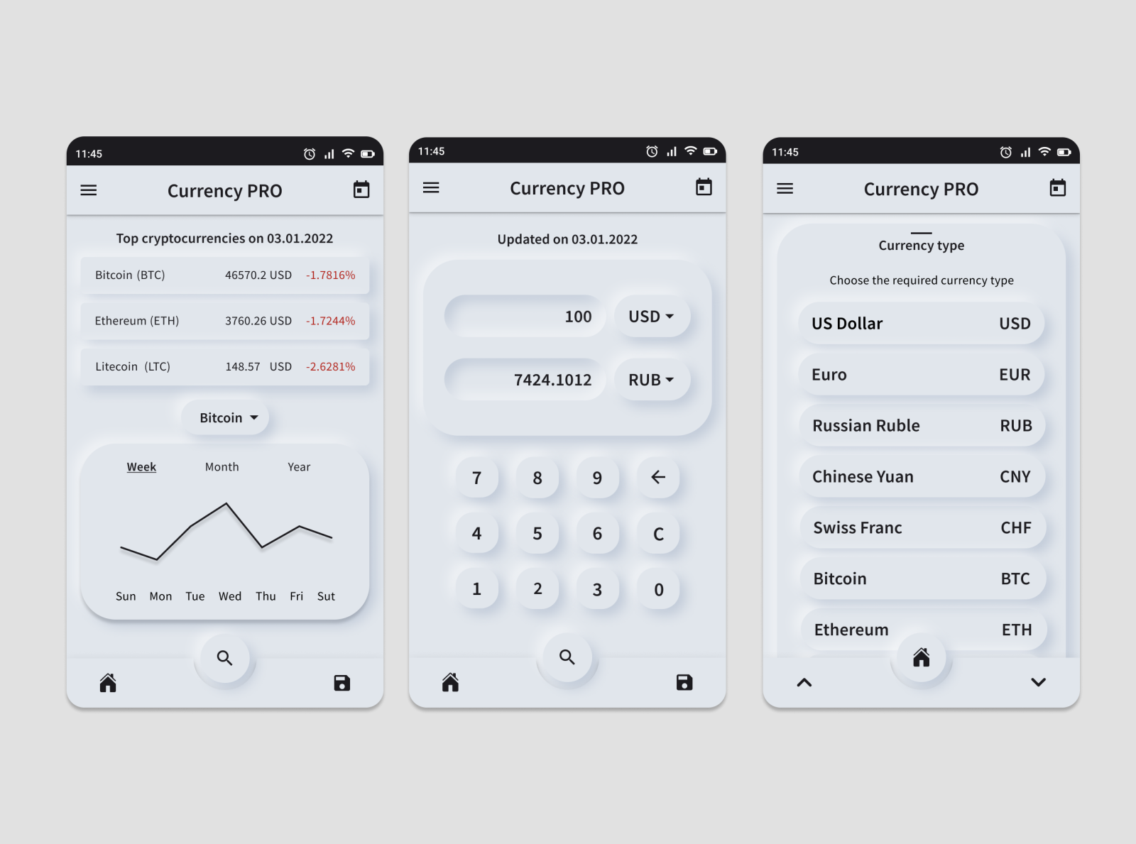 Currency Pro (mob app design) by Christina on Dribbble