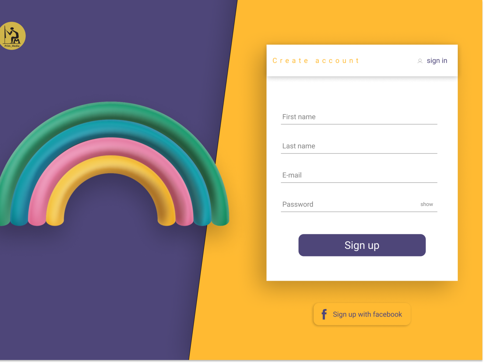 signup page by SAZZAD_ on Dribbble