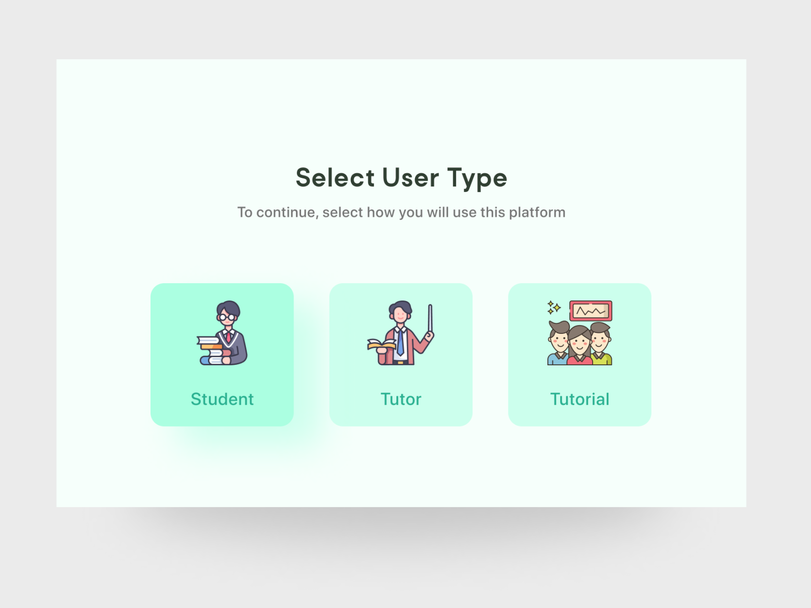 Select User Type by BobolaJames on Dribbble