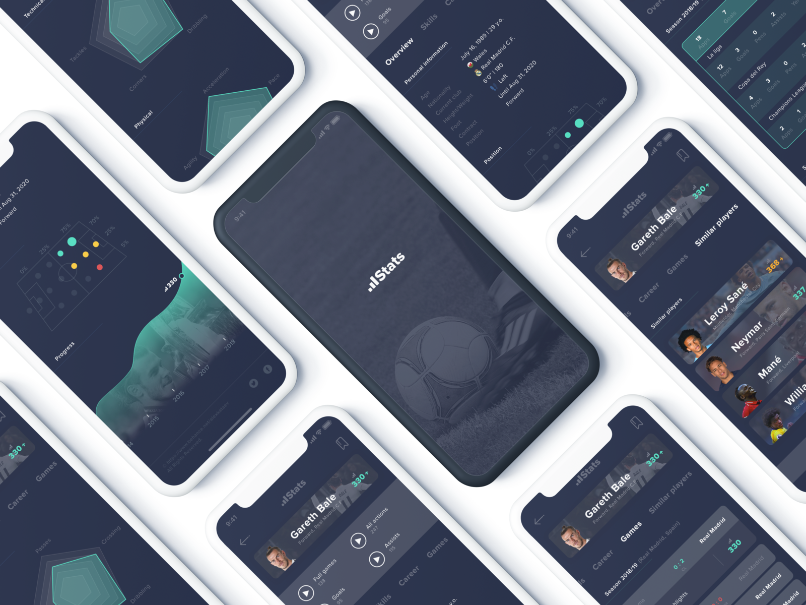 Football stats app (rethinking) by Alex Kataev 💬 on Dribbble