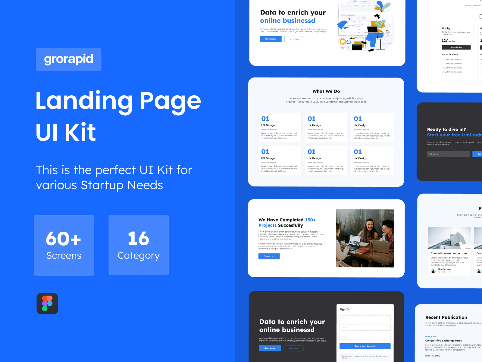 Landing Page UI Kit by Grorapid on Dribbble