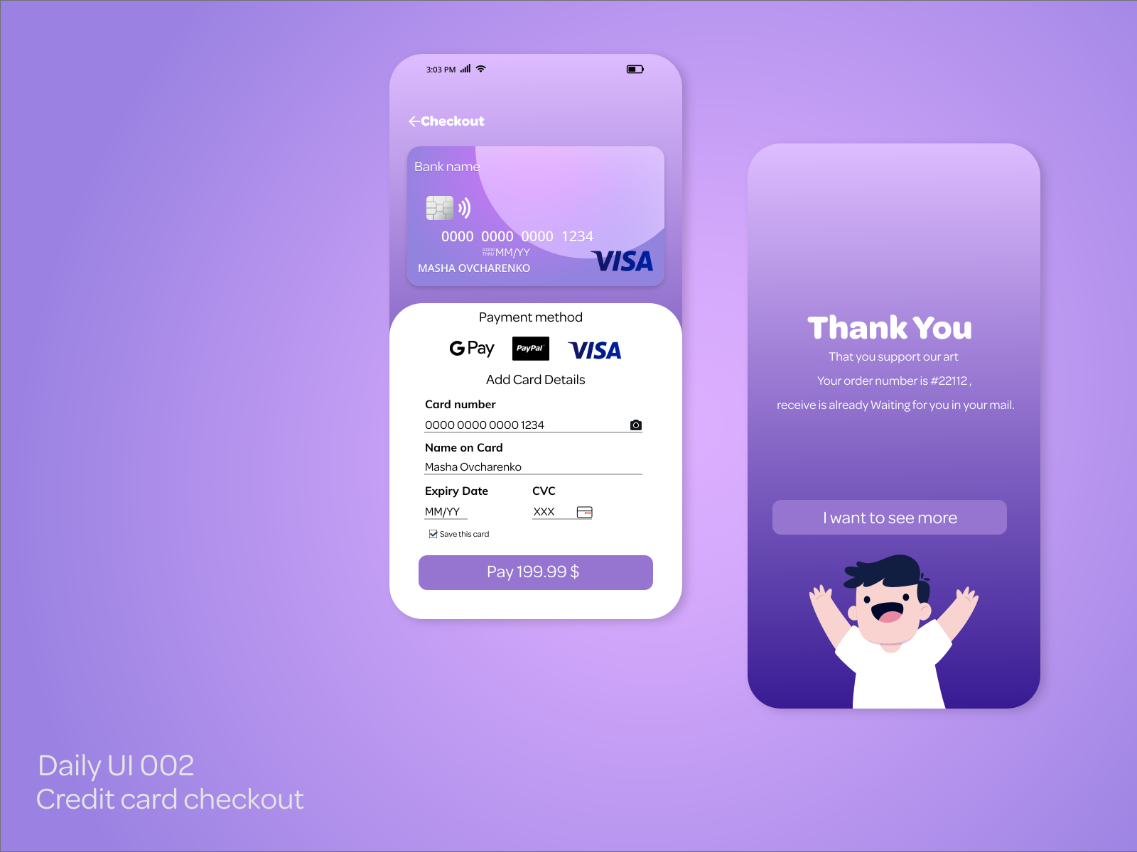 Daily UI- 002 by Masha Perlin on Dribbble