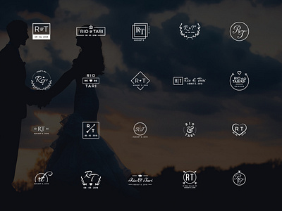 20 Minimalist Wedding Premade Logos by Rio Purba on Dribbble