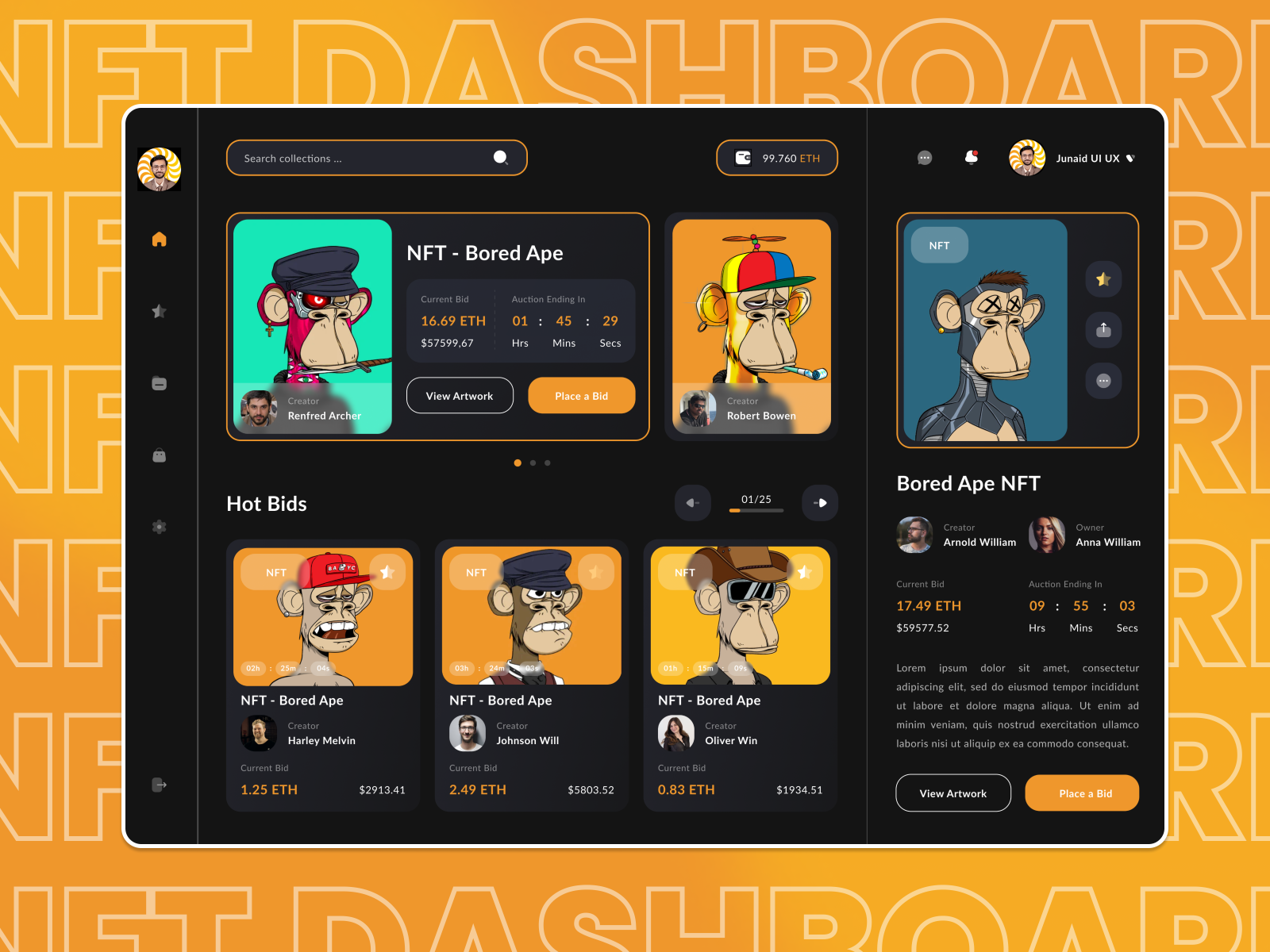 NFT Web App Dashboard UI Design by Muhammad Junaid on Dribbble
