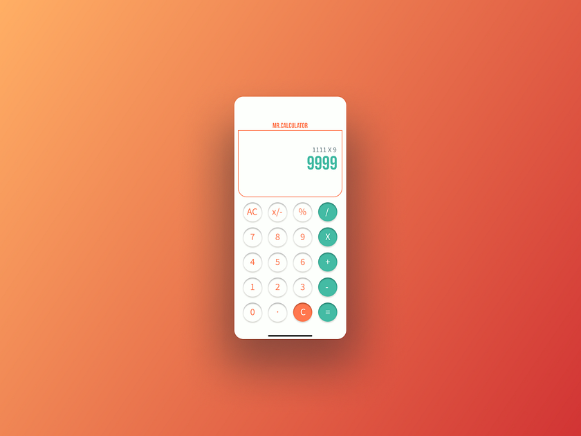 Minimalist Calculator UI Design by Jonathan Edgar on Dribbble