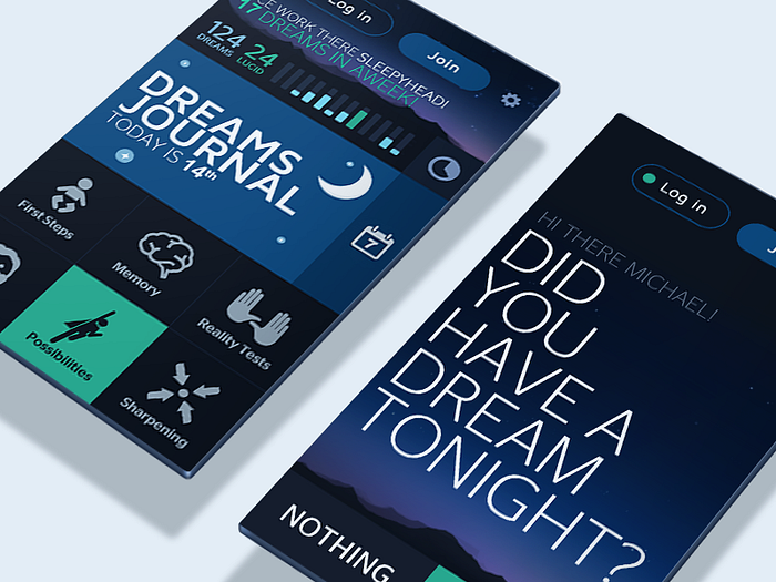 Lucid Dream App Finall by Michal Sambora on Dribbble