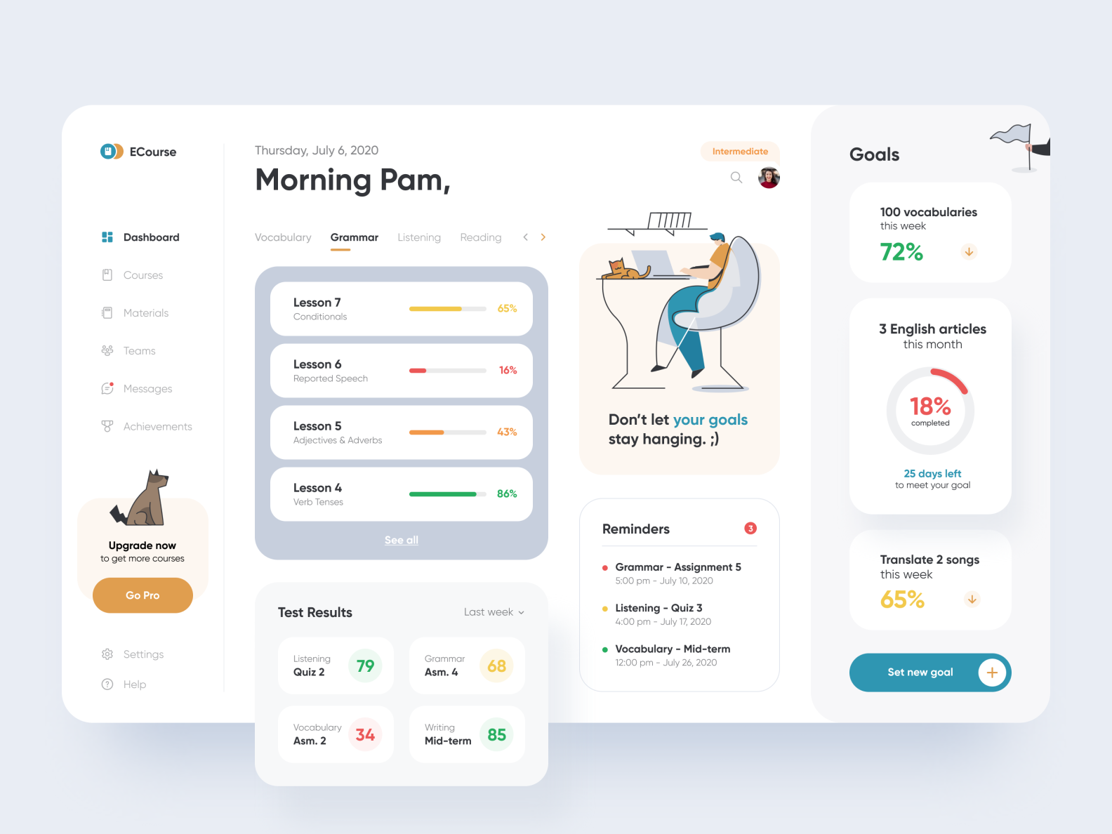 ECourse Web App Concept by Minh Trang Tran on Dribbble