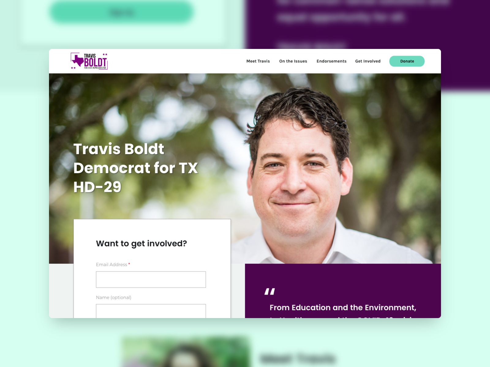 Wordpress Site Design for Political Candidate by Shawna Stewart on Dribbble