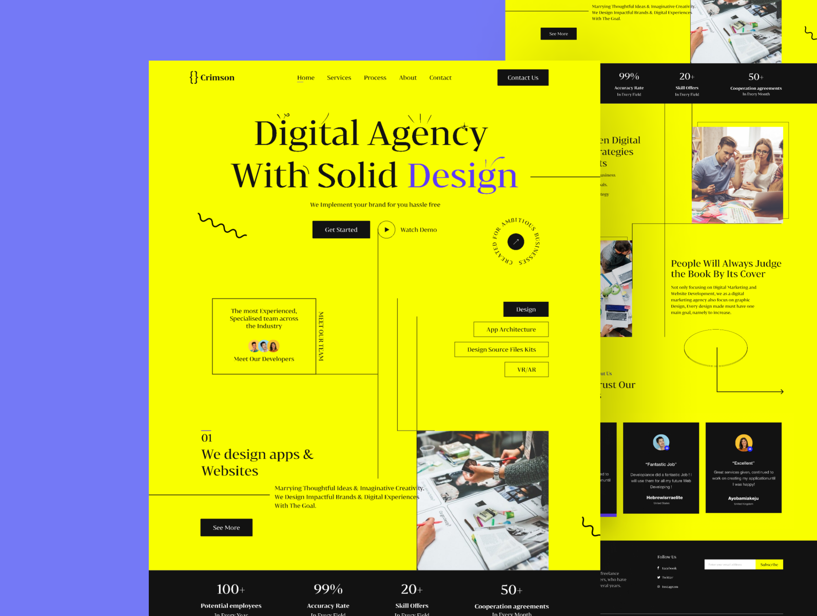 Crimson - A Digital Agency Website by Hritik Sharma on Dribbble