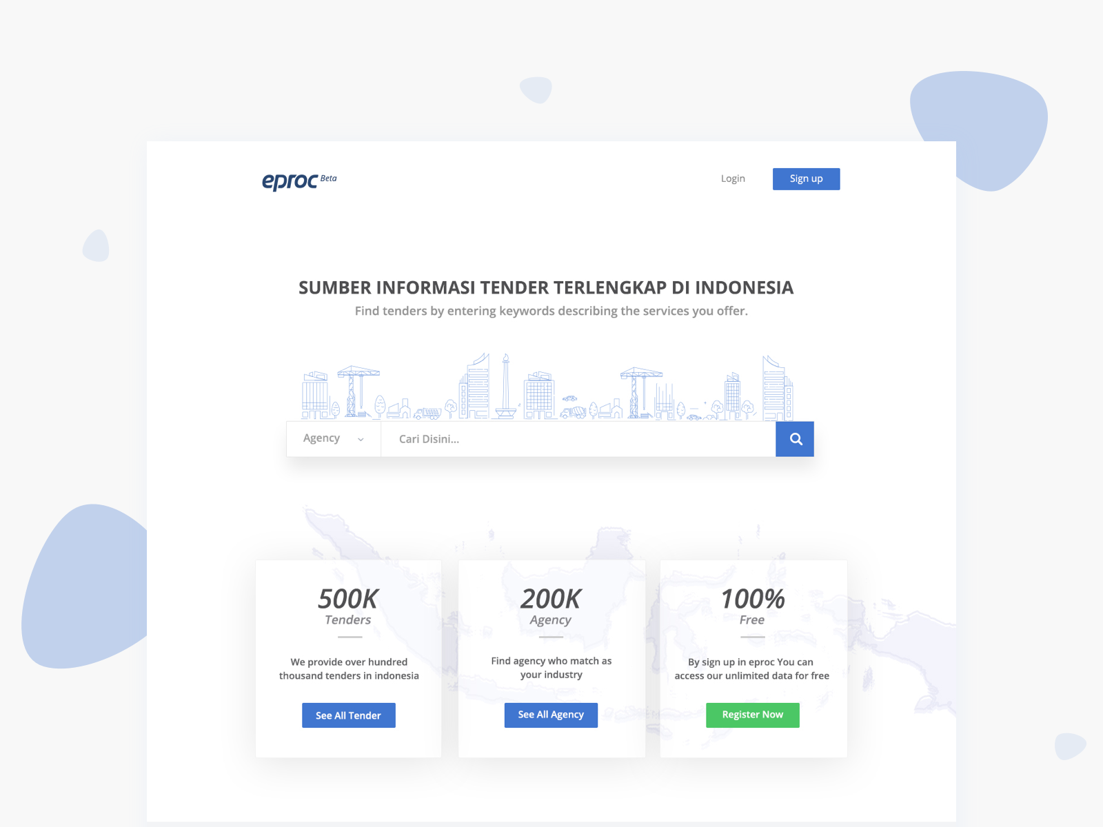 Eproc Homepage by idam on Dribbble