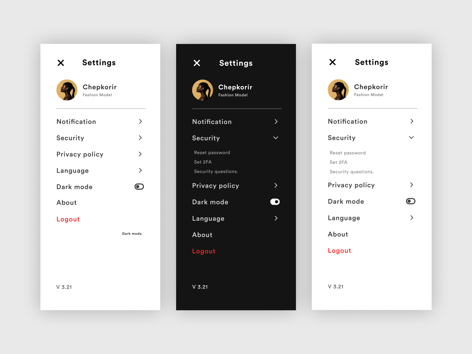 Daily UI 7 Settings Page By Abel Biwott On Dribbble