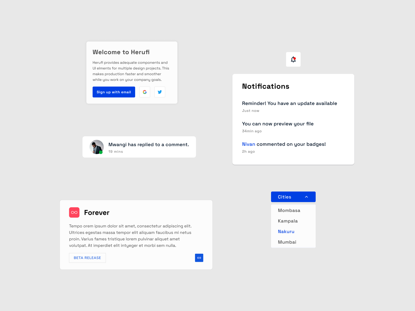 UI cards by Abel Biwott on Dribbble