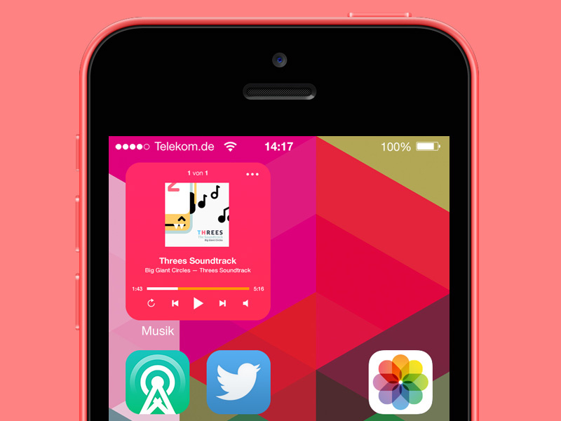 iOS 8 Homescreen Music Widgets by Rej on Dribbble