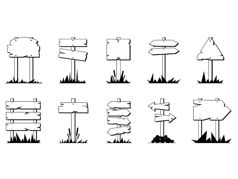 Flat Sign Posts - 10 Graphics by Hafsa Ferhan Hashmey on Dribbble