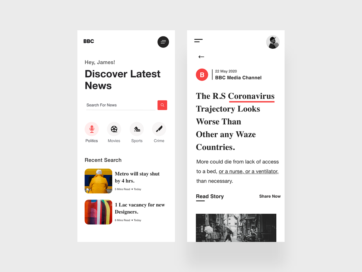 News App Ui Designs Themes Templates And Downloadable Graphic