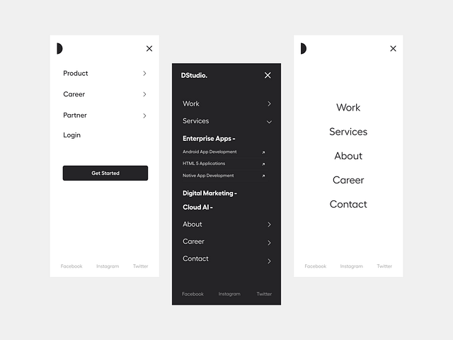 Responsive Menu by DStudio® on Dribbble