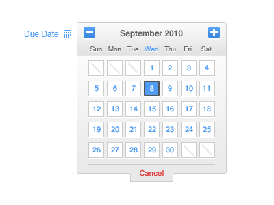 Date Picker Dos by Andy Rossi on Dribbble