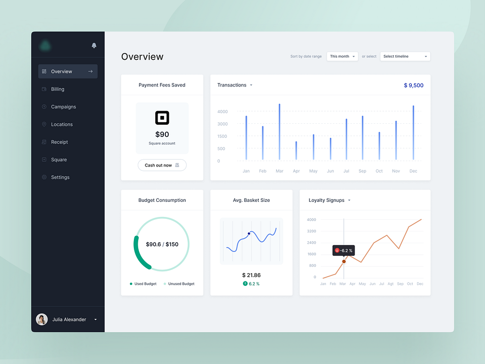 Merchant dashboard by Ayda Oz for Earthr. on Dribbble