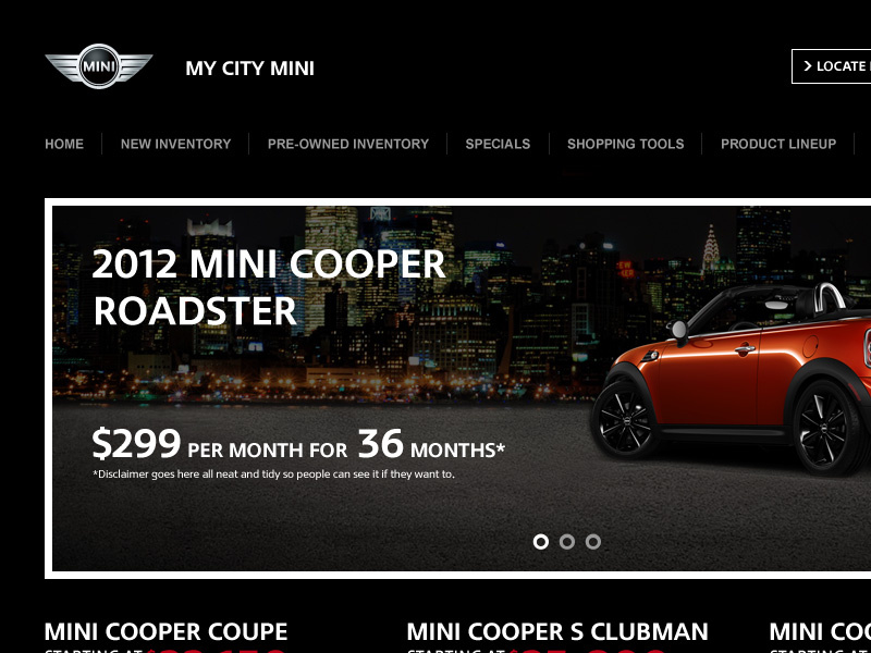 MINI Website Concept by Eric Malcolm on Dribbble