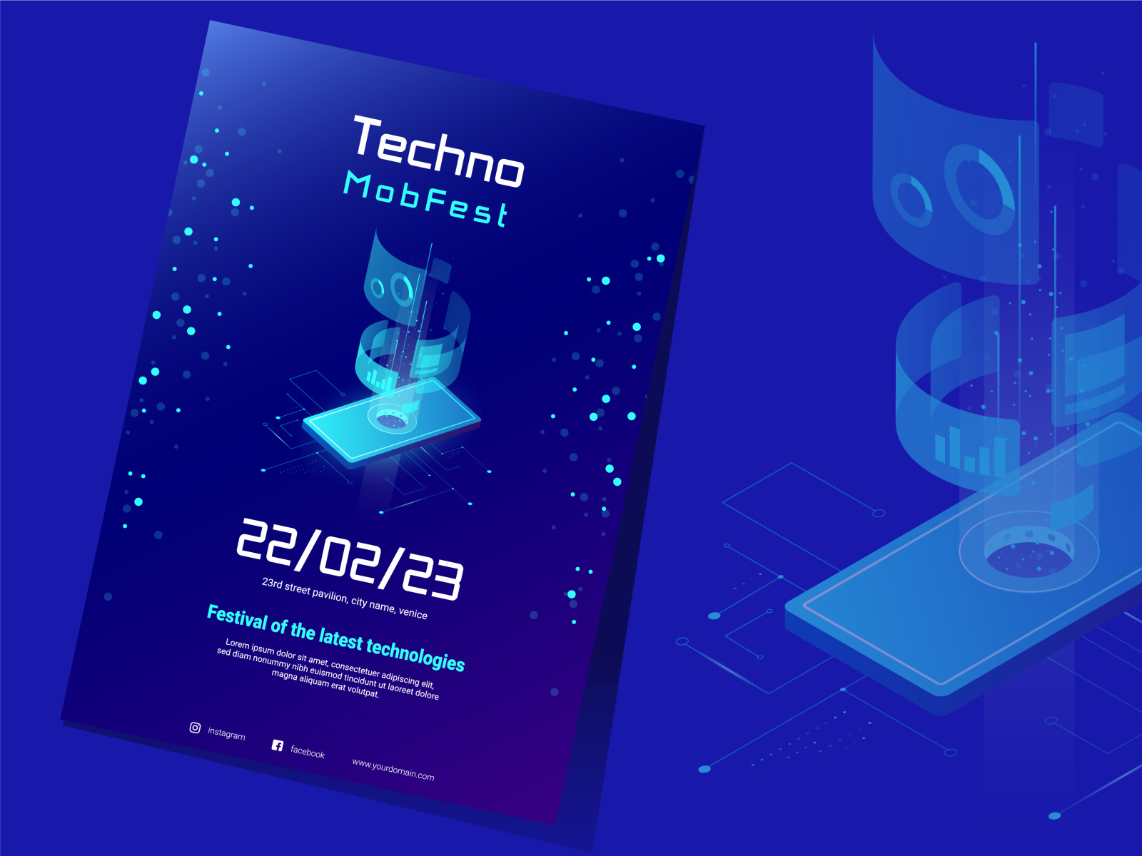 Technology festival flyer by Veronika on Dribbble