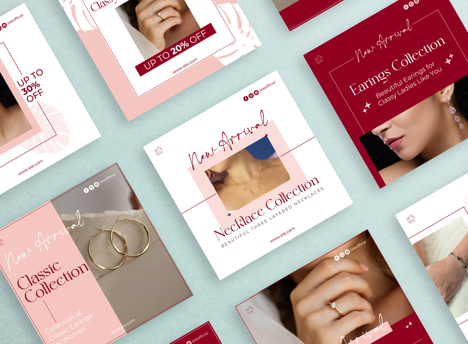 Ele Jewellery - Social Media Posts Template by Zeiore Studio on Dribbble