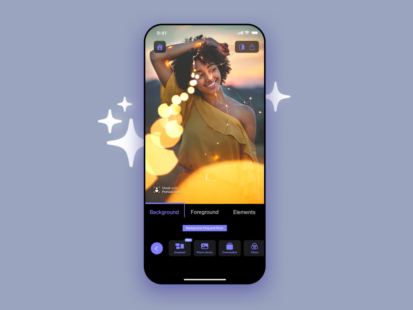 2.0 UI for Portrait Love - Photo editing app by Prateek Singhal on Dribbble