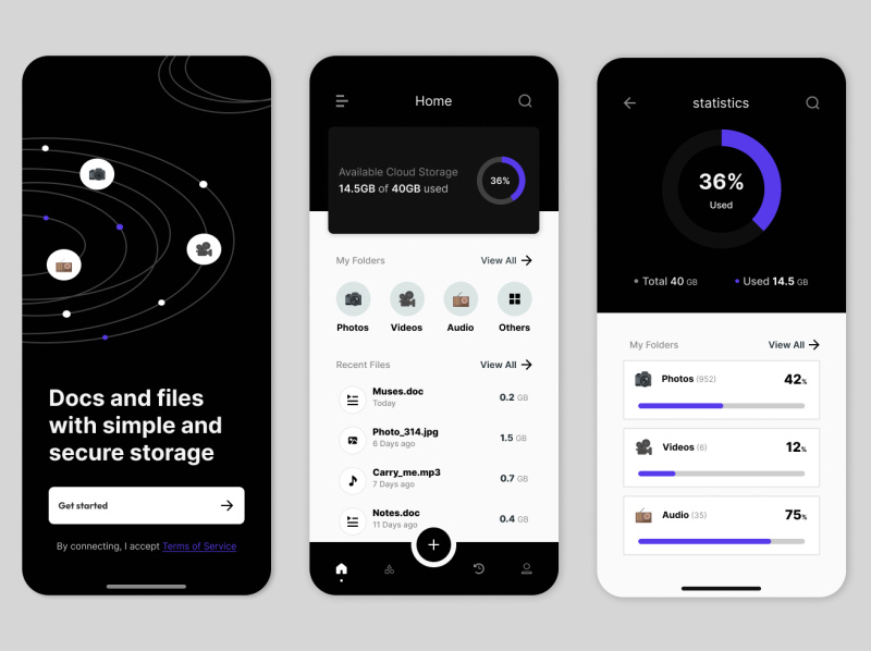 Mobile Storage App by Ethel Ekiye on Dribbble