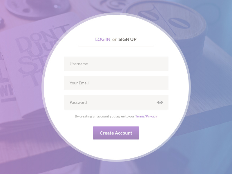 Sign Up Form UI - DailyUI #001 by Loc Au on Dribbble