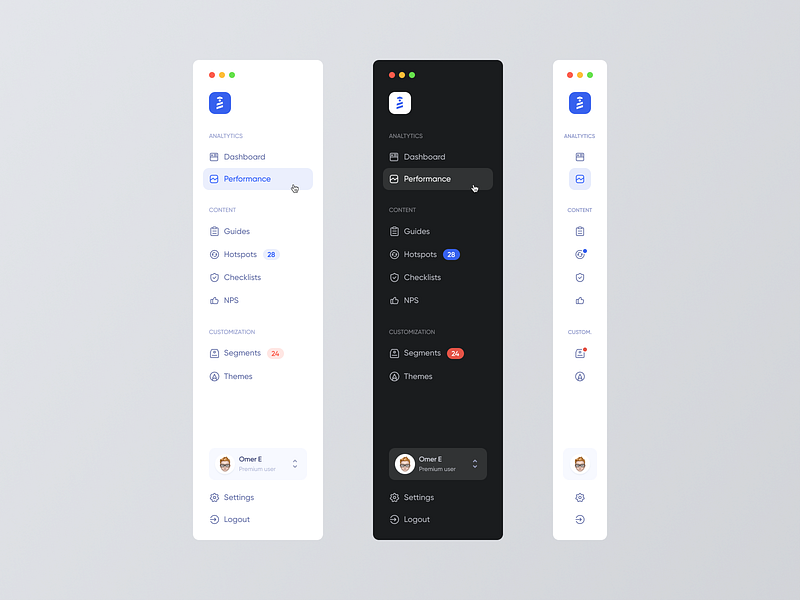 Sidebar Navigation by Omer Erdogan on Dribbble