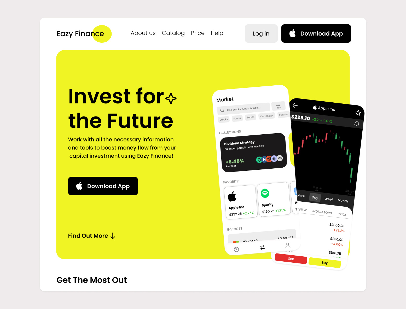 UI design of a finance hero section by Martin-Louis Favour on Dribbble