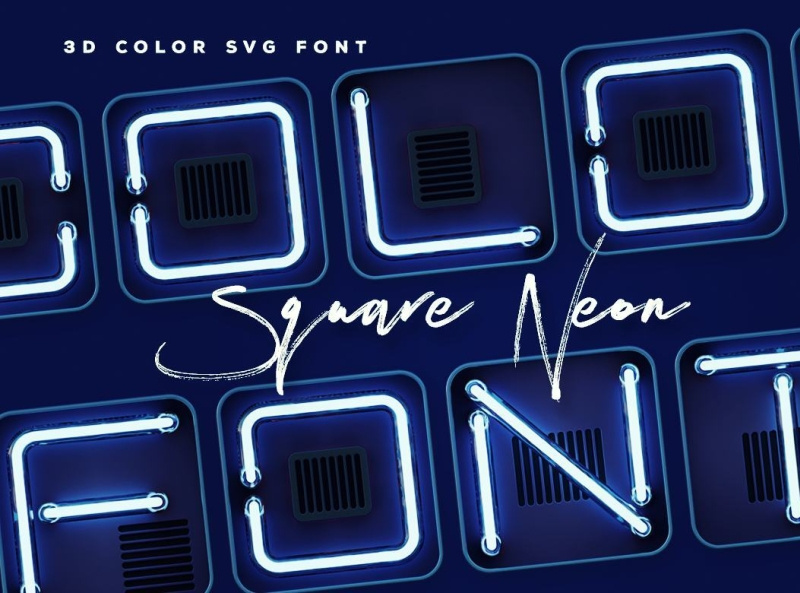 Square Neon - 3D Color SVG Font by Deeezy on Dribbble