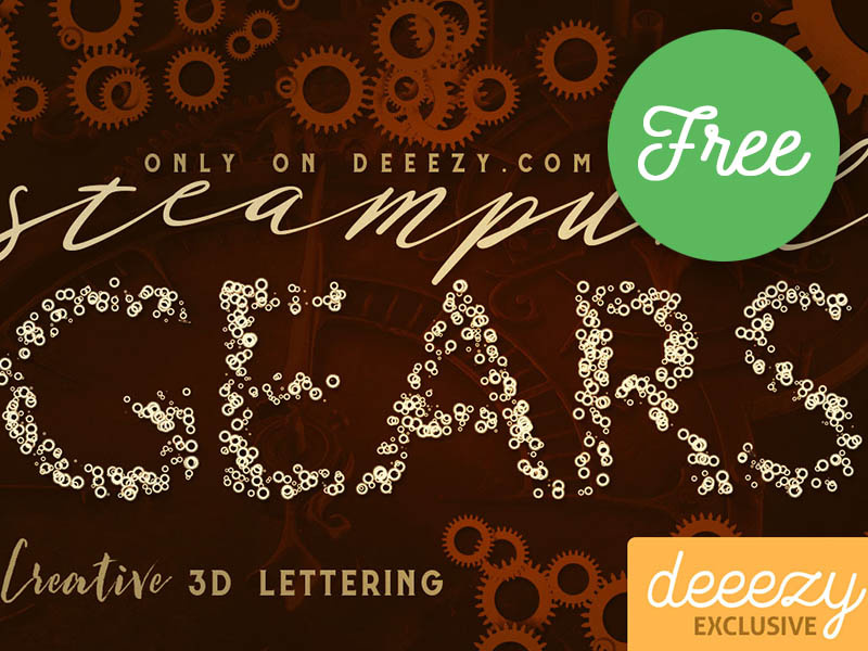 Steampunk Gears FREE Lettering by Deeezy on Dribbble