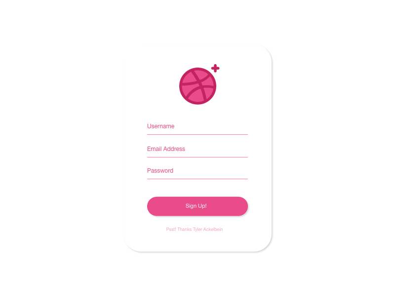 Sign Up by Tyler Mathew Suggs on Dribbble