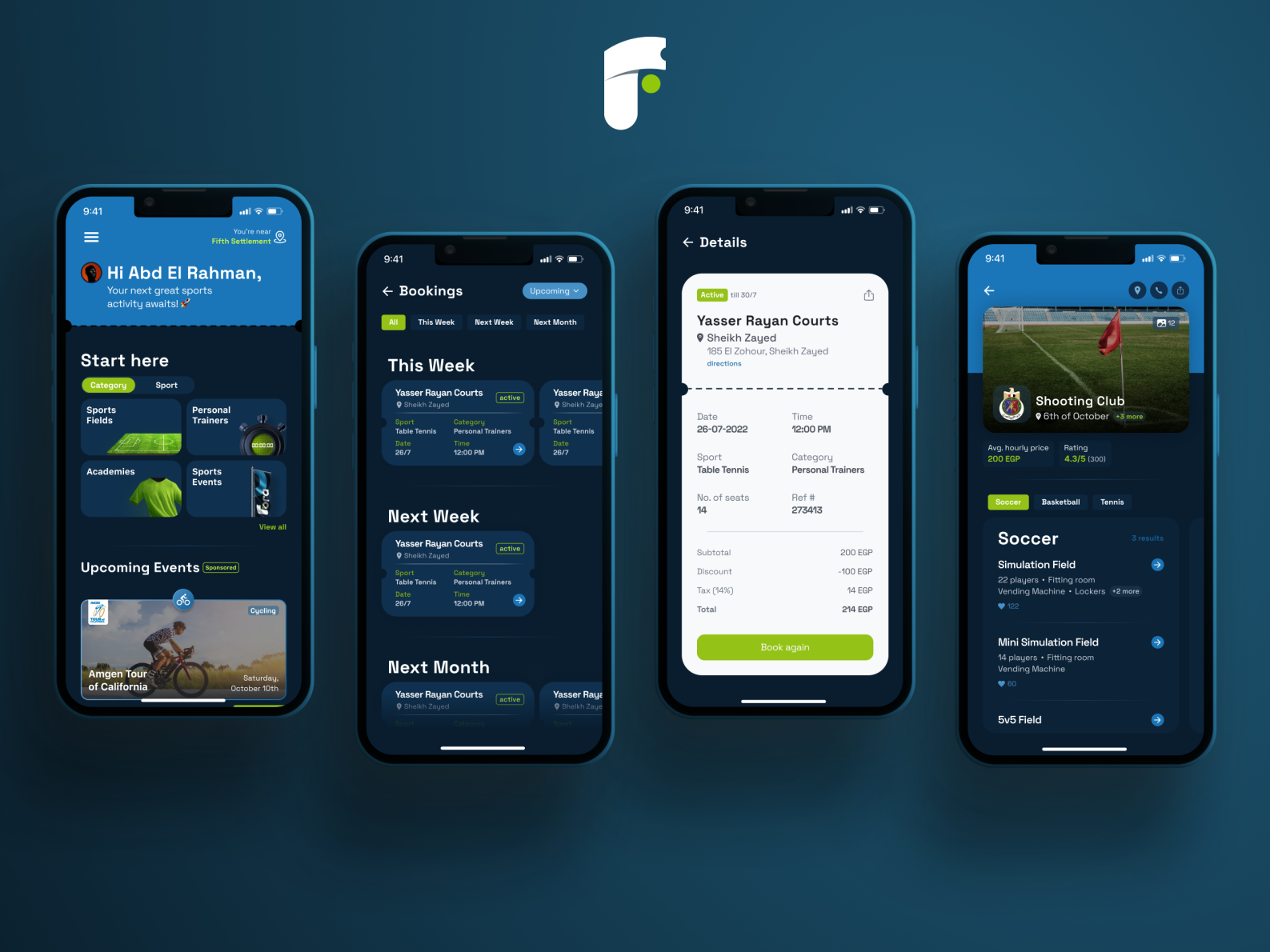 Fora - Sports Booking App UI by Adnan Wael on Dribbble