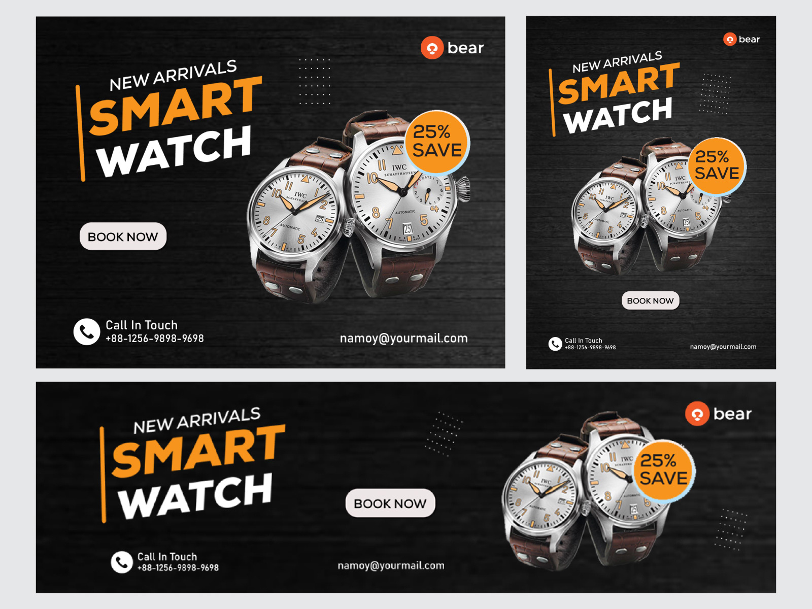 Watch web banner by Toufiqur Rahman on Dribbble
