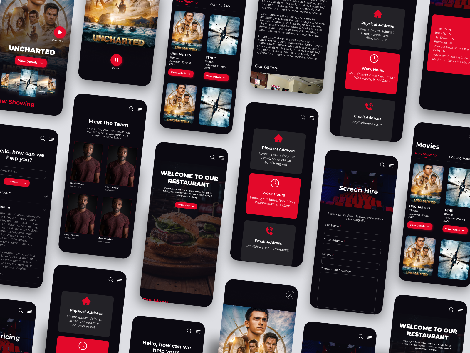 Cinema Information Website - Mobile View by Amara Irobi on Dribbble