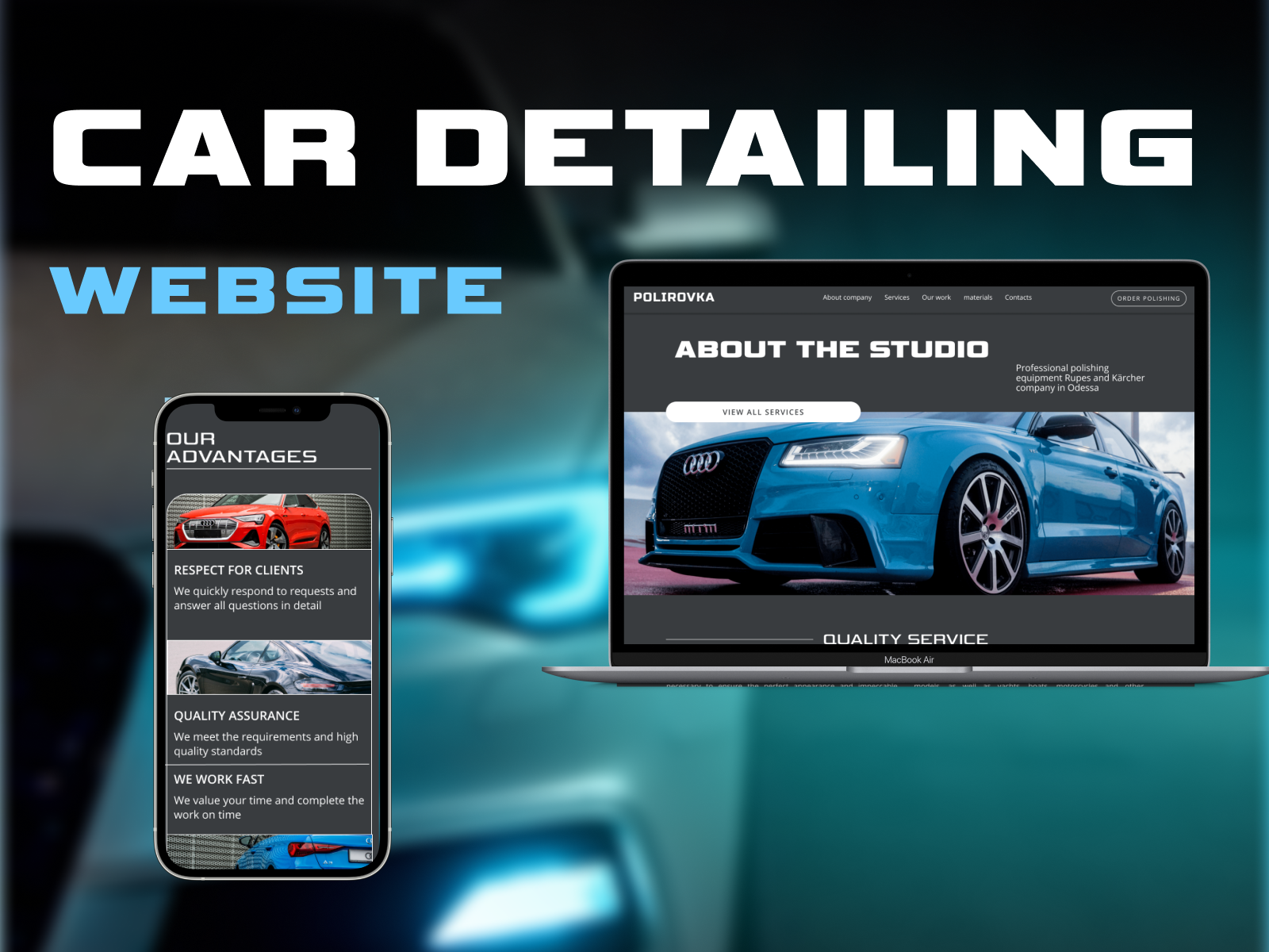 Car detailing website by Valeriia Bratishko on Dribbble