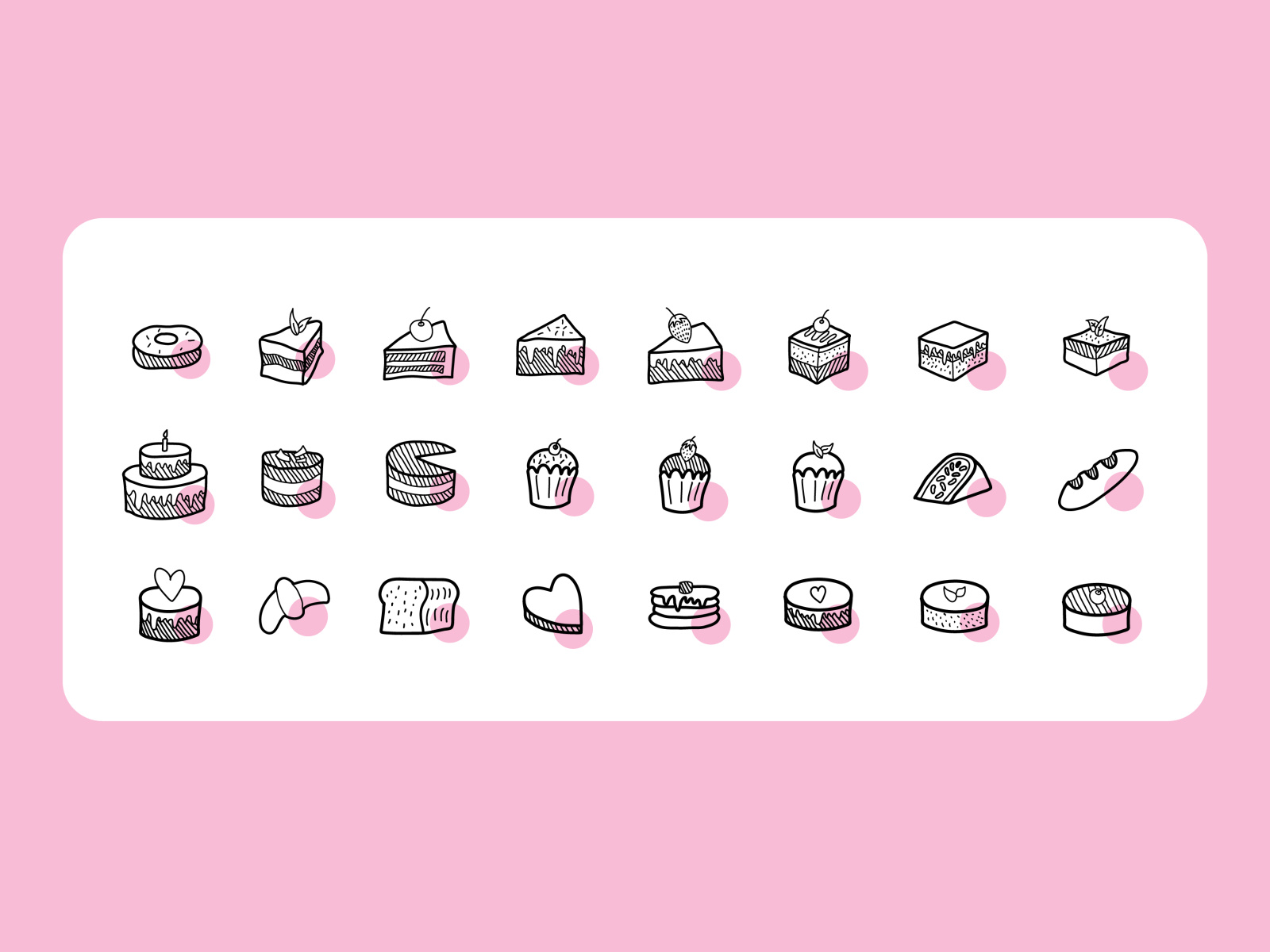 Handdrawn Cake Icon Set by Satrio Bagus Permadi on Dribbble